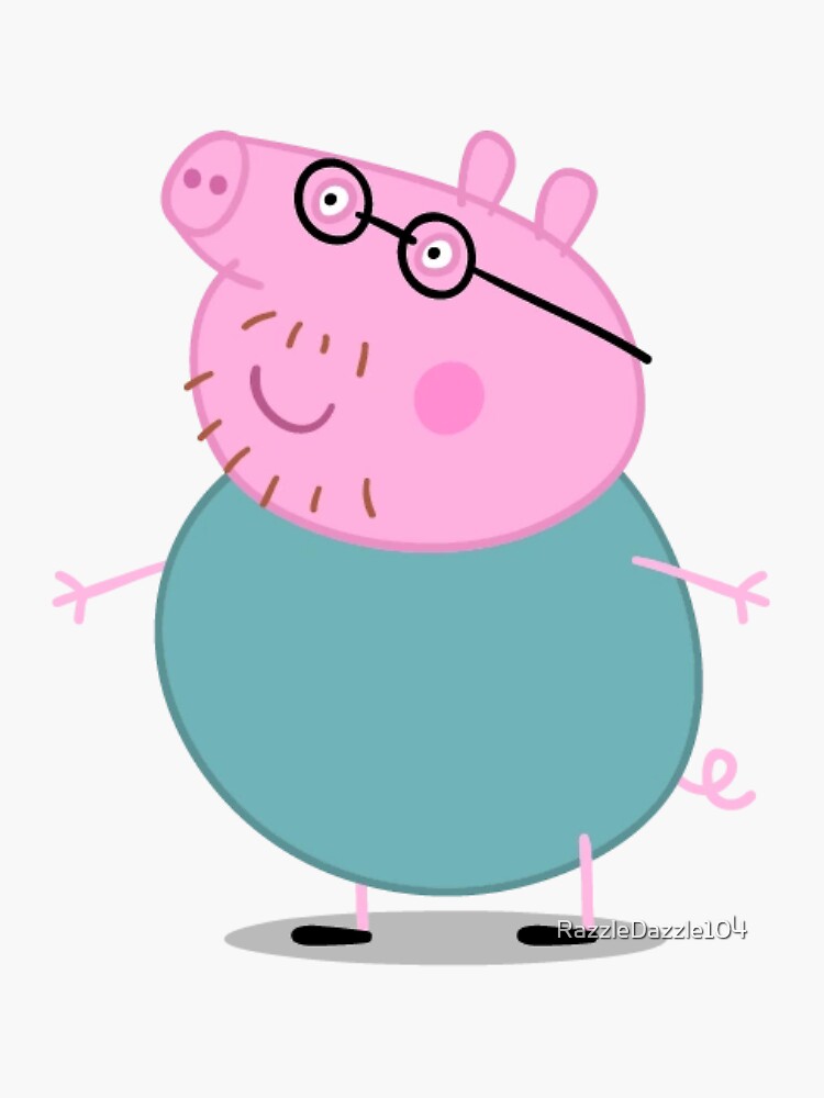"Daddy pig " Sticker for Sale by Mushroom C0 | Redbubble