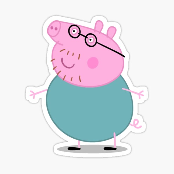 "Daddy pig " Sticker for Sale by Mushroom C0 | Redbubble