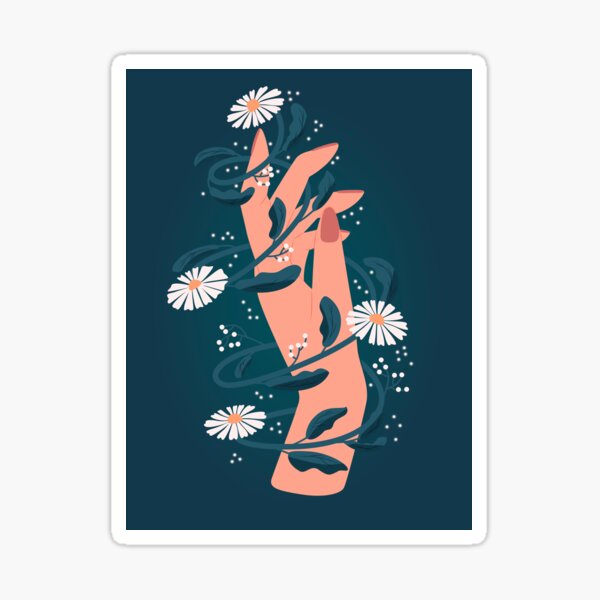 "Flower Hand Vector" Sticker for Sale by BlueLela | Redbubble