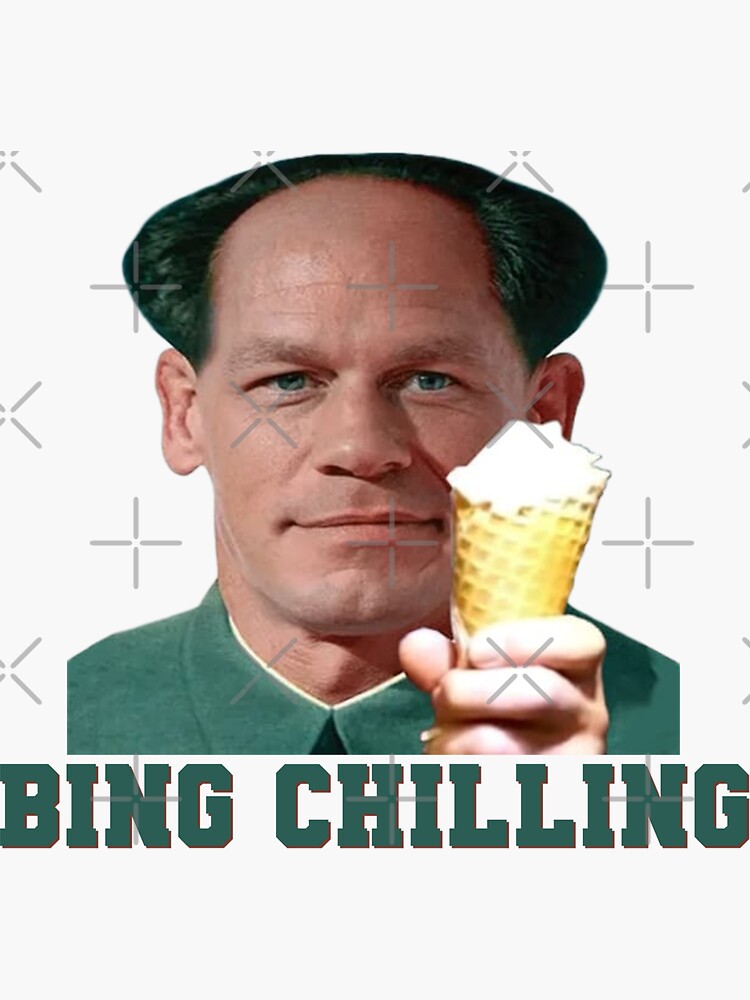 "Bing Chilling" Sticker for Sale by OBSISHOP | Redbubble