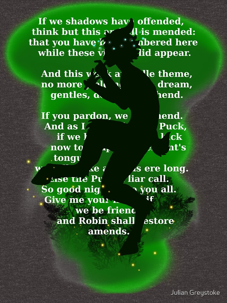 ""If We Shadows Have Offended"" T-shirt for Sale by JulianGreystok ...