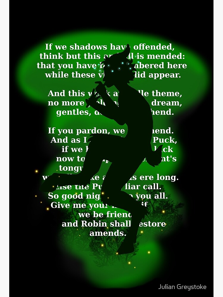 ""If We Shadows Have Offended"" Art Print for Sale by JulianGreystok ...