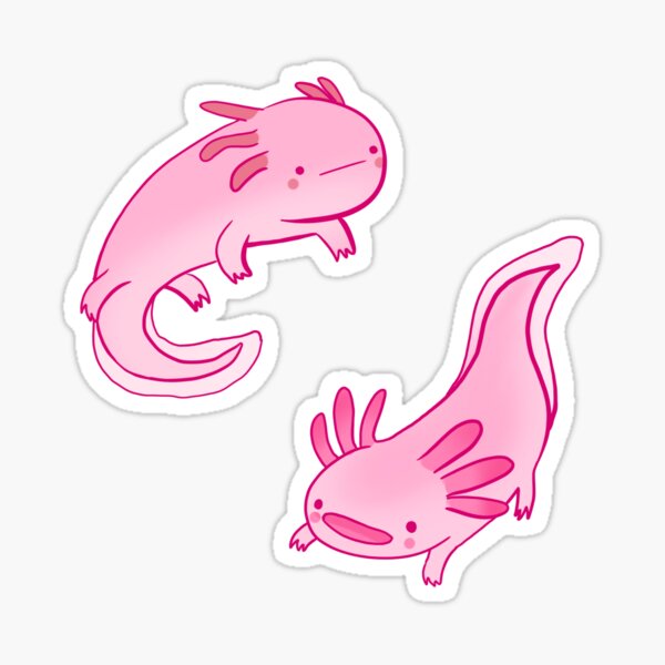 "Two axolotls drawing" Sticker for Sale by Mayarart | Redbubble