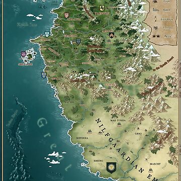"Witcher Map - The Northern Kingdoms, Nilfgaardian Empire " Art Board ...