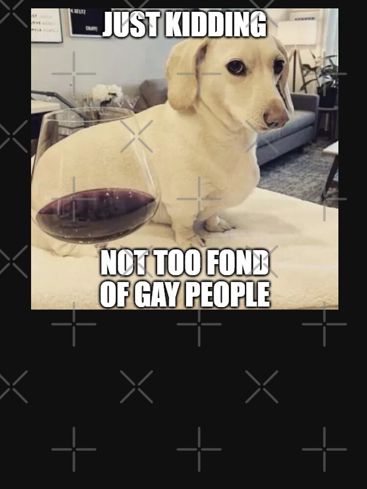 "Not Too Fond of Gay People Homophobic Dog Meme Gif Funny " Essential T ...