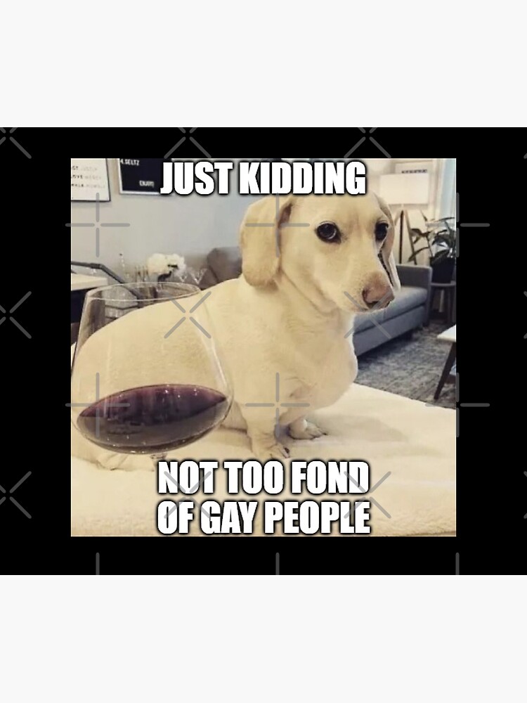 "Not Too Fond of Gay People Homophobic Dog Meme Gif Funny " Poster for ...