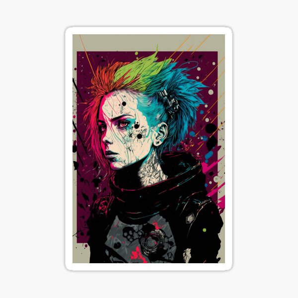 "RGB Splatter Paint Girl" Sticker for Sale by Soda-Pop-Art-87 | Redbubble