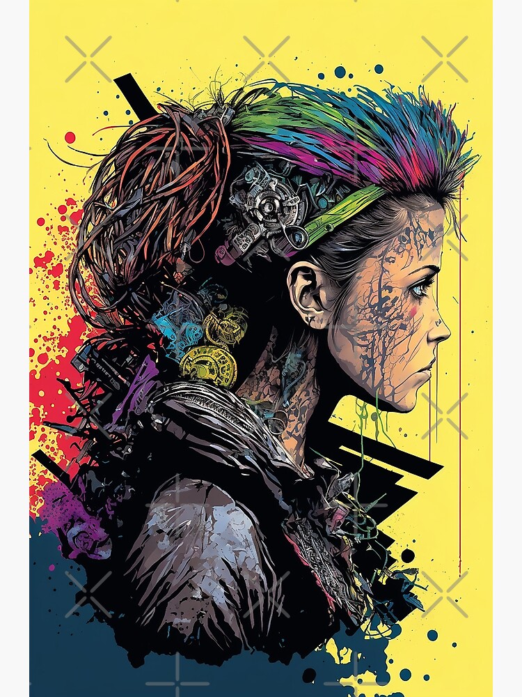"Rainbow Punk Splatter Paint Girl" Poster for Sale by Soda-Pop-Art-87 ...