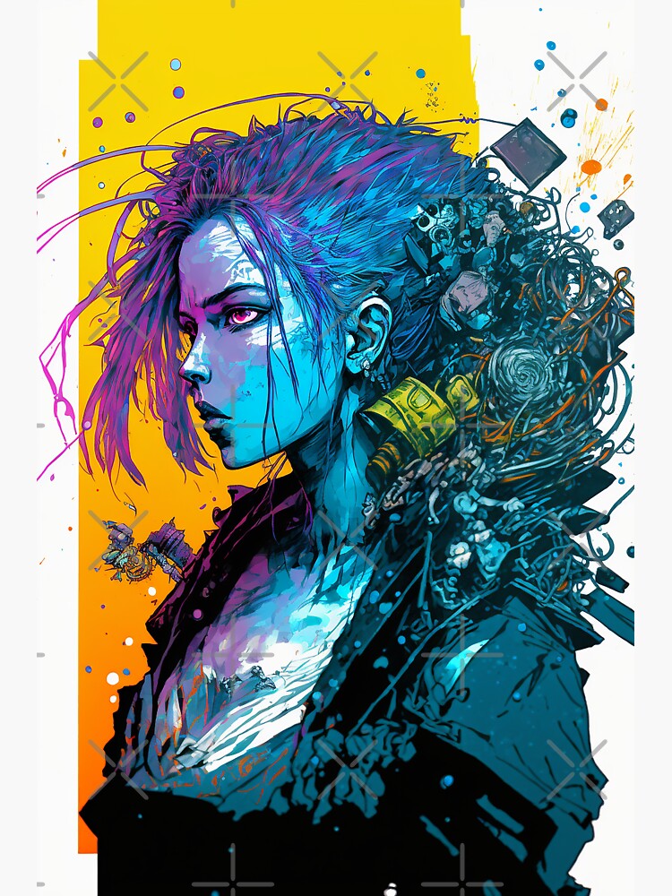 "Fierce Neon Splatter Paint Girl" Sticker for Sale by Soda-Pop-Art-87 ...