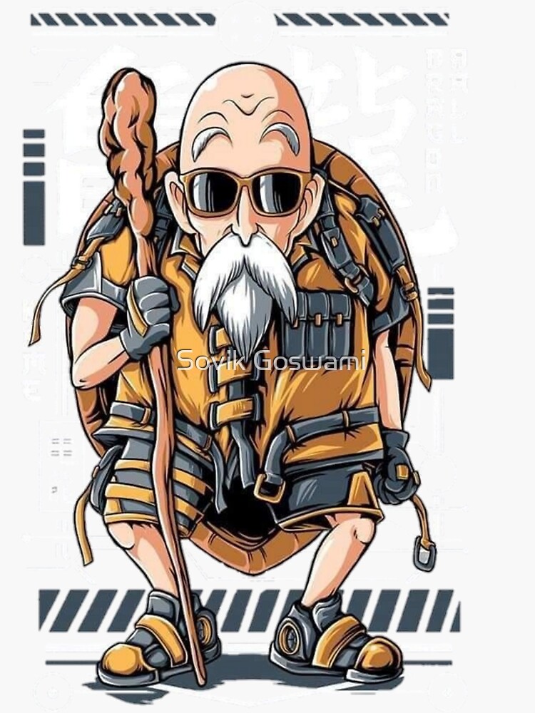 "Master roshi dragon ball z cartoon fan art" Sticker for Sale by ...