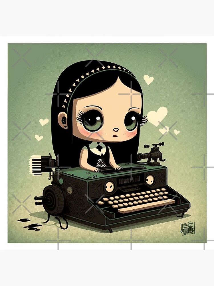 "Wednesday and her typewriter" Poster for Sale by HarperFox | Redbubble