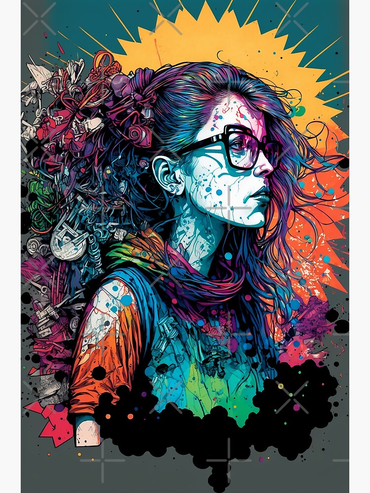 "Nerdy Artist Splatter Paint Girl" Poster for Sale by Soda-Pop-Art-87 ...