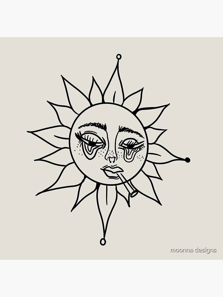 "sun smoking a cigarette while crying" Art Board Print for Sale by ...