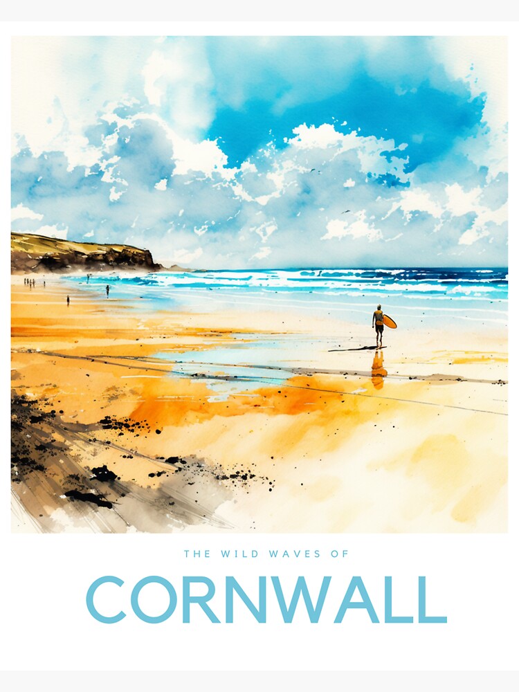 "The Wild Waves of Cornwall" Sticker for Sale by andreipopescu | Redbubble