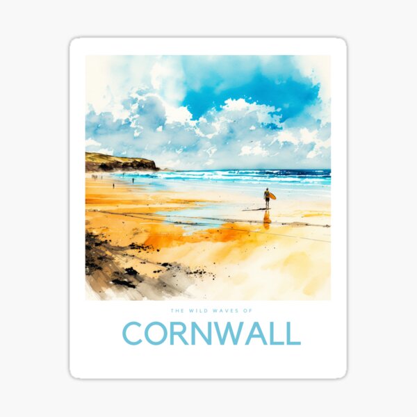 "The Wild Waves of Cornwall" Sticker for Sale by andreipopescu | Redbubble