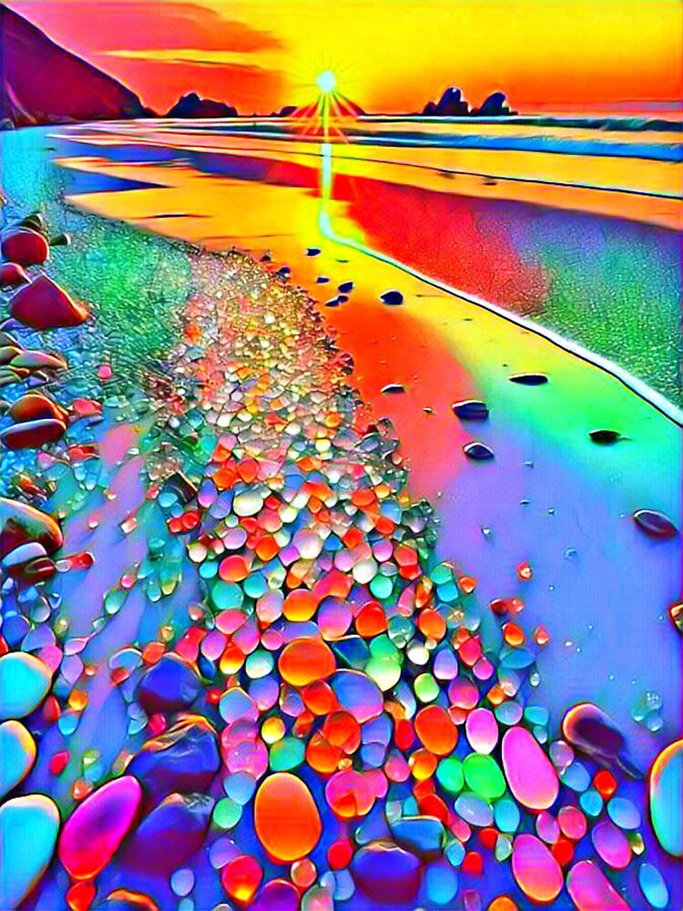 "rainbow beach rocks" Sticker for Sale by Chazwozzer | Redbubble