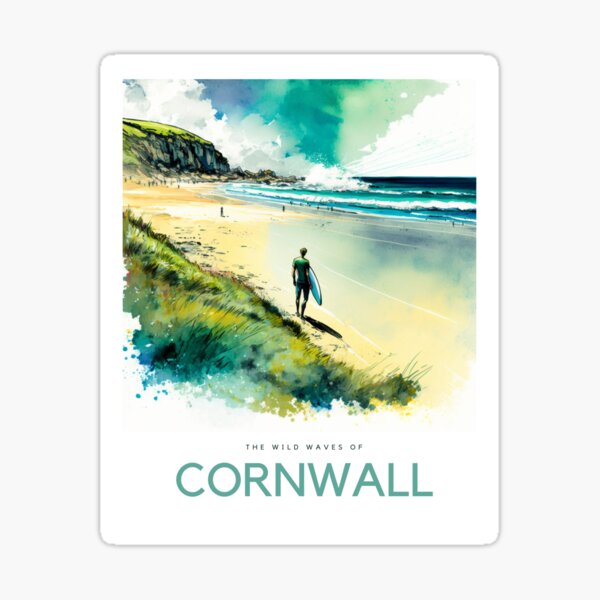 "The Wild Waves of Cornwall" Sticker for Sale by andreipopescu | Redbubble