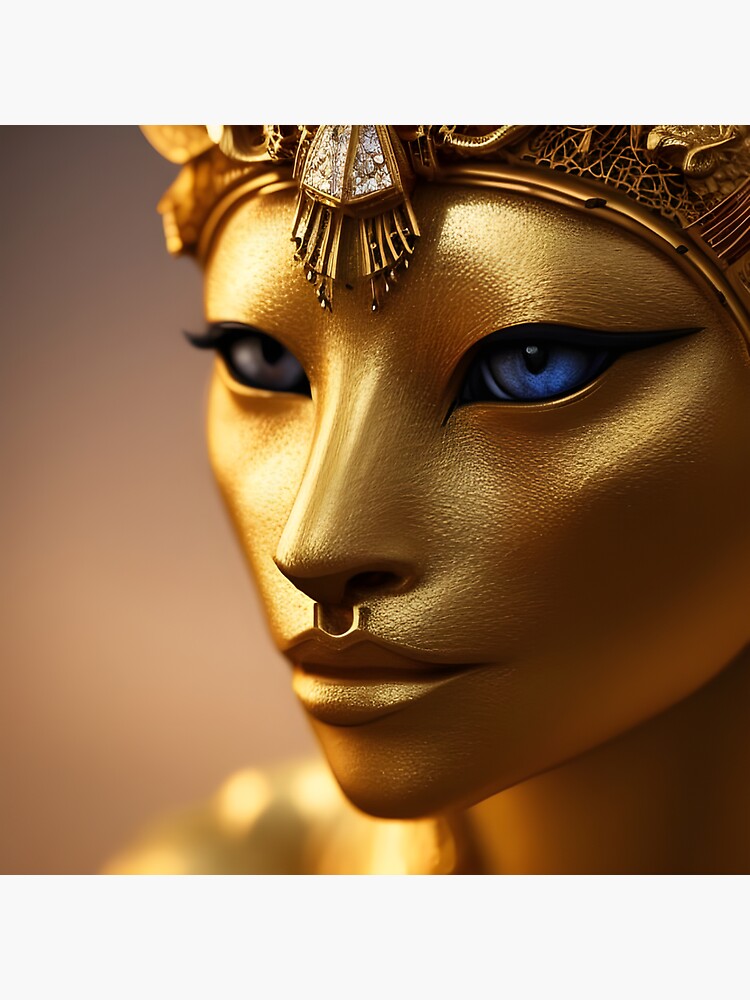 "Golden Sphinx with blue eyes. Golden Cat Girl. Golden Face" Sticker ...