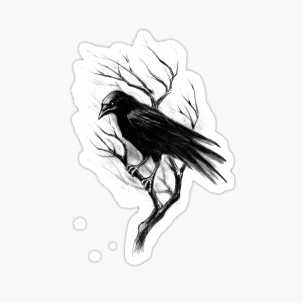 "crow" Sticker by edleon | Redbubble