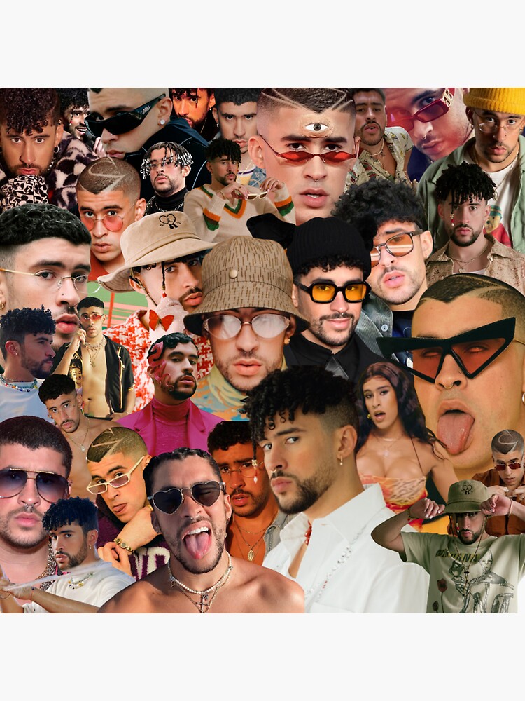 "Bad Bunny collage" Sticker for Sale by KeeleyCurtis | Redbubble
