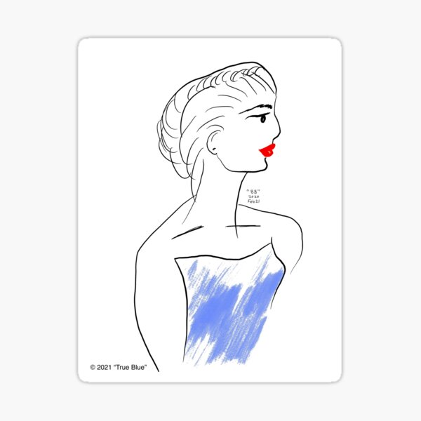 "True Blue" Sticker for Sale by FickleBrook-Ink | Redbubble