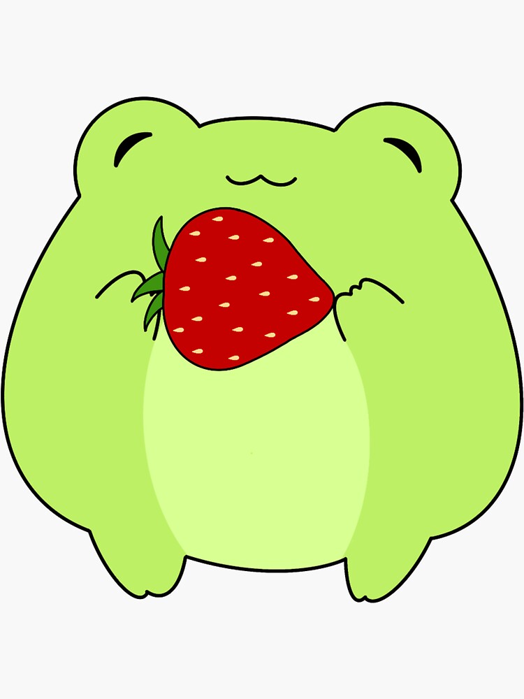 "Cute Strawberry Frog" Sticker for Sale by shadowtown | Redbubble