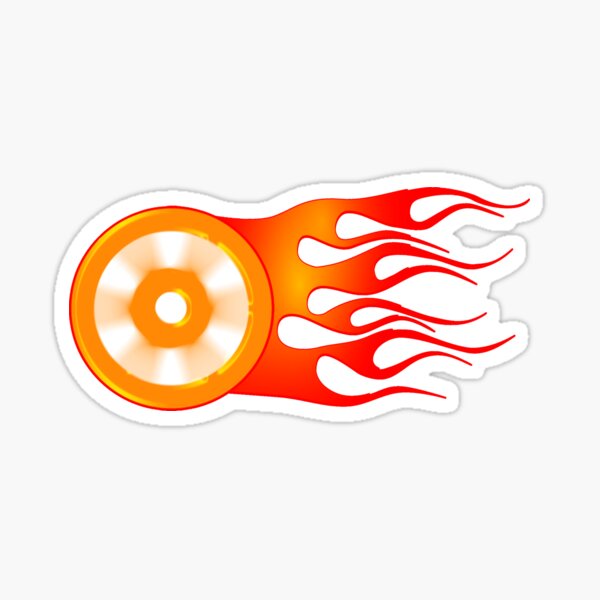 "Hot Wheel On Fire" Sticker for Sale by VshopDesign | Redbubble