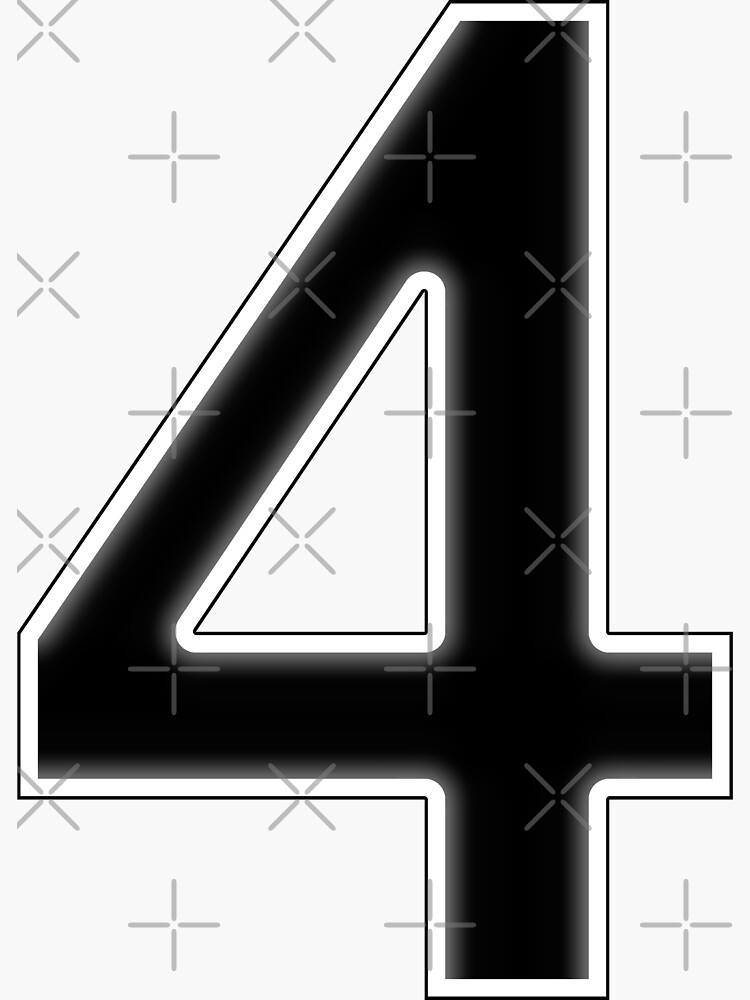 "Number 4, four, fourth, digit" Sticker for Sale by SAFFORTshield ...