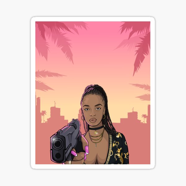 "GTA girl" Sticker for Sale by VladikArtwork | Redbubble
