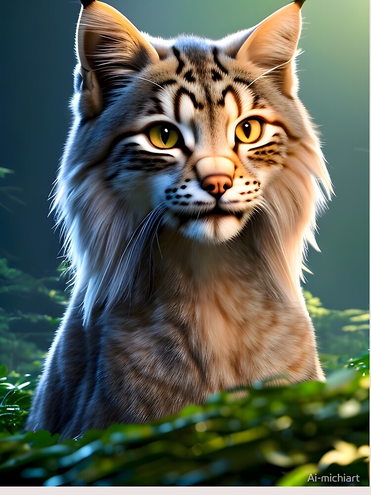 "Lynx Cat - Modern Digital Art" Poster for Sale by Ai-michiart | Redbubble