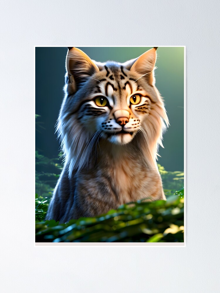 "Lynx Cat - Modern Digital Art" Poster for Sale by Ai-michiart | Redbubble