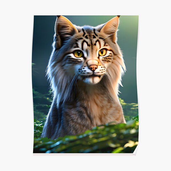 "Lynx Cat - Modern Digital Art" Poster for Sale by Ai-michiart | Redbubble