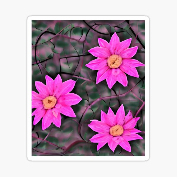 "Pink flowers on a vine" Sticker for Sale by gramizzia | Redbubble