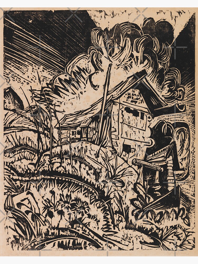 " Ernst Ludwig Kirchner Berghaus mit Gewitterwolke (Alphütte bei ...
