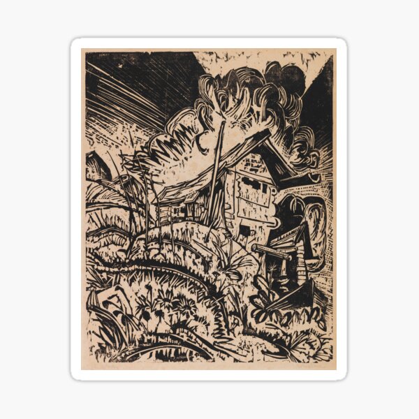 " Ernst Ludwig Kirchner Berghaus mit Gewitterwolke (Alphütte bei ...