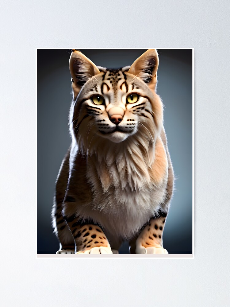 "Lynx Cat - Modern Digital Art" Poster for Sale by Ai-michiart | Redbubble