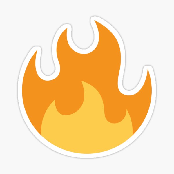 "Hot Fire Flame Emoji" Sticker for Sale by PrintPortal | Redbubble