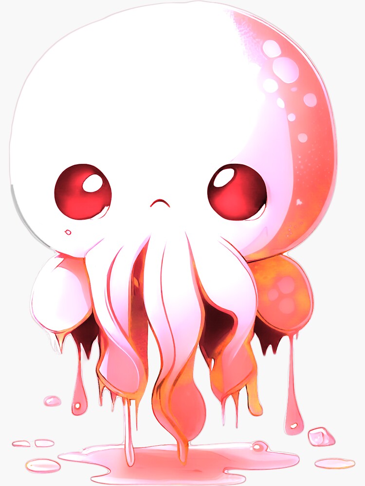 "baby Cthulhu feeling sad (albino)" Sticker for Sale by Whalecat-studio ...