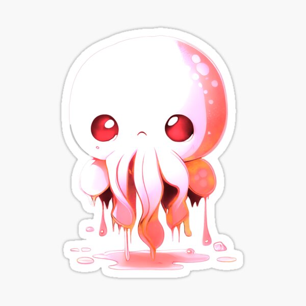 "baby Cthulhu feeling sad (albino)" Sticker for Sale by Whalecat-studio ...