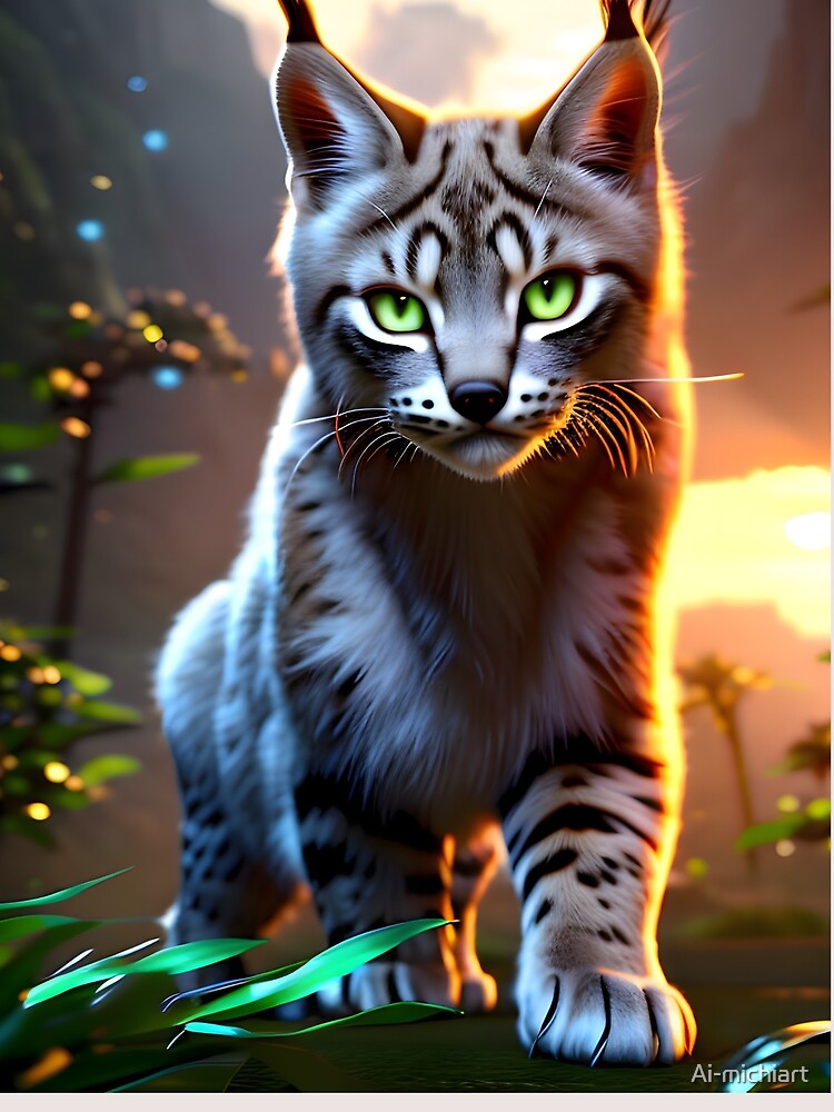 "Lynx Cat - Modern Digital Art" Poster for Sale by Ai-michiart | Redbubble