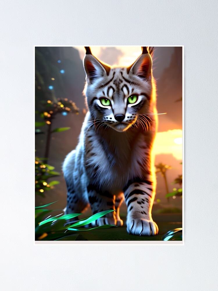 "Lynx Cat - Modern Digital Art" Poster for Sale by Ai-michiart | Redbubble