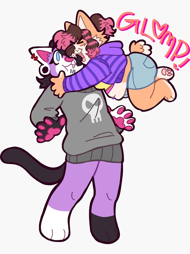 "Glomp!" Sticker for Sale by catboymalewife | Redbubble