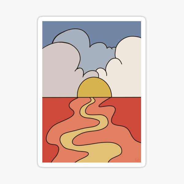 "Cartoon sunset path" Sticker for Sale by gage-m | Redbubble