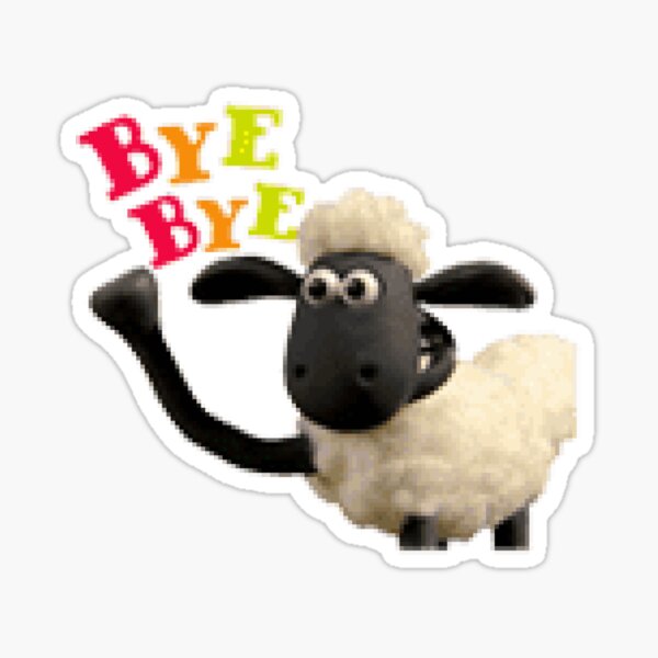 "Cute Sheep Bye Bye " Sticker for Sale by ggpandele | Redbubble