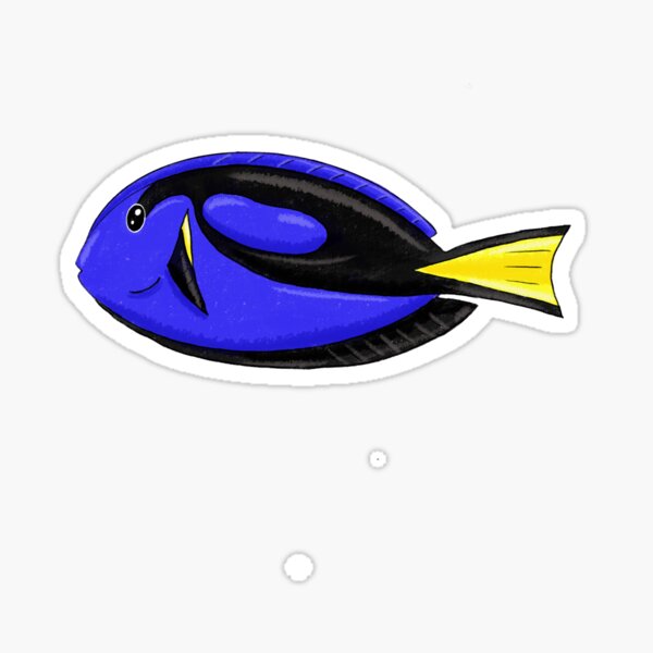 "Royal Blue Tang Fish Art" Sticker for Sale by clupton415 | Redbubble