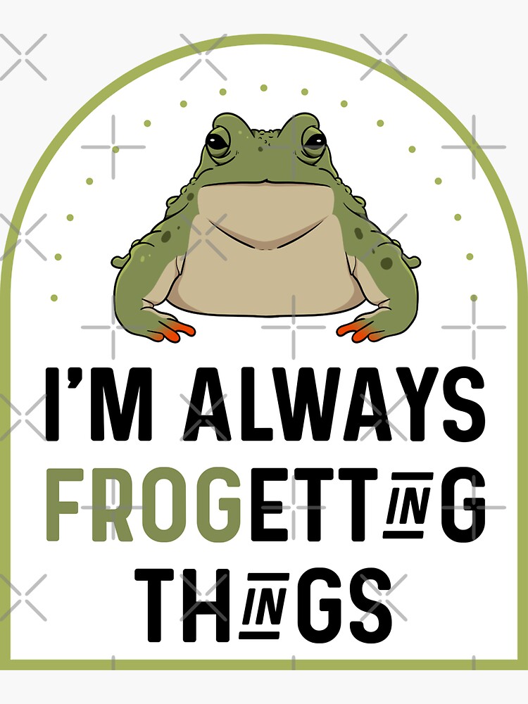 "I'm Always Frogetting Things - Funny Frog Pun" Sticker for Sale by ...