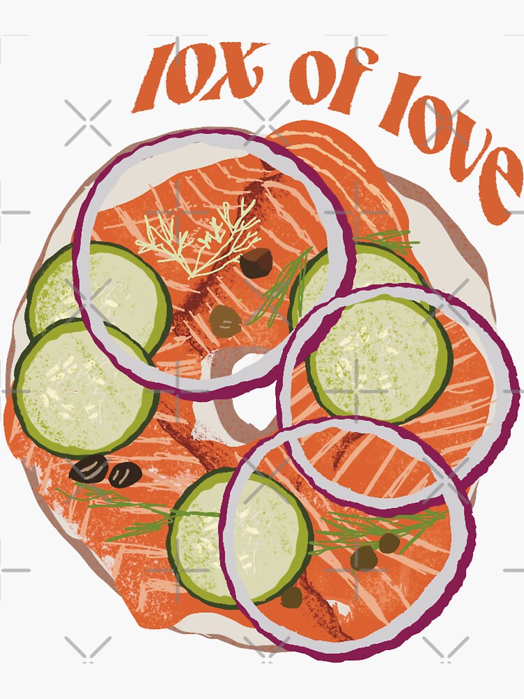 "Lox of love - bagel and lox" Sticker for Sale by marnilauren | Redbubble