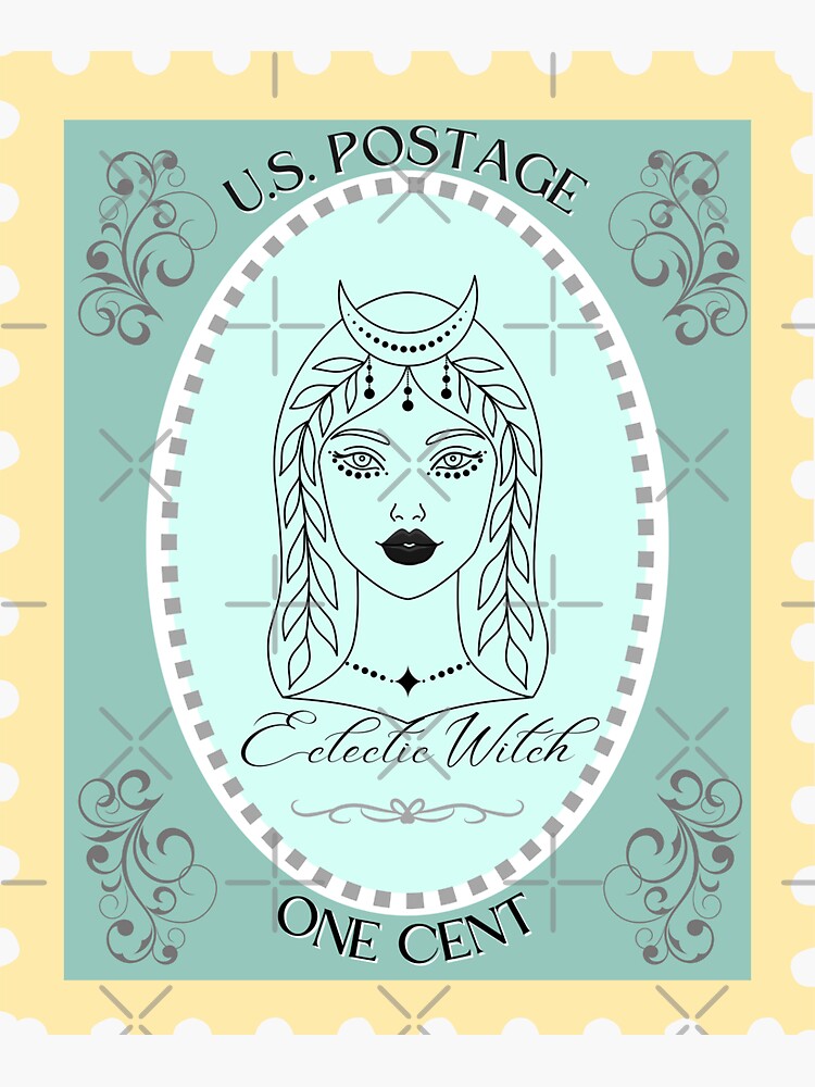 "Stamp Aesthetics - Vintage Eclectic Witch Stamp Design" Sticker for ...