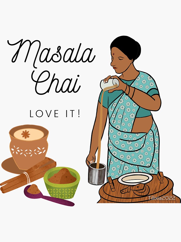 "Masala Chai" Sticker for Sale by Tilixia2022 | Redbubble