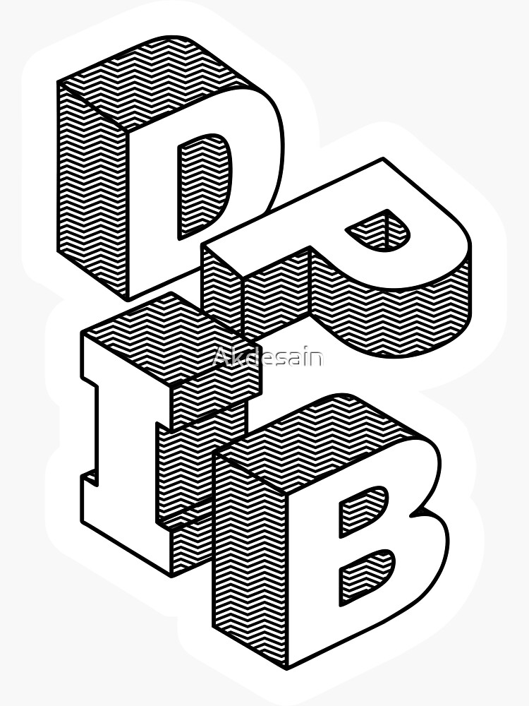 "DPIB block letters" Sticker for Sale by Akdesain | Redbubble